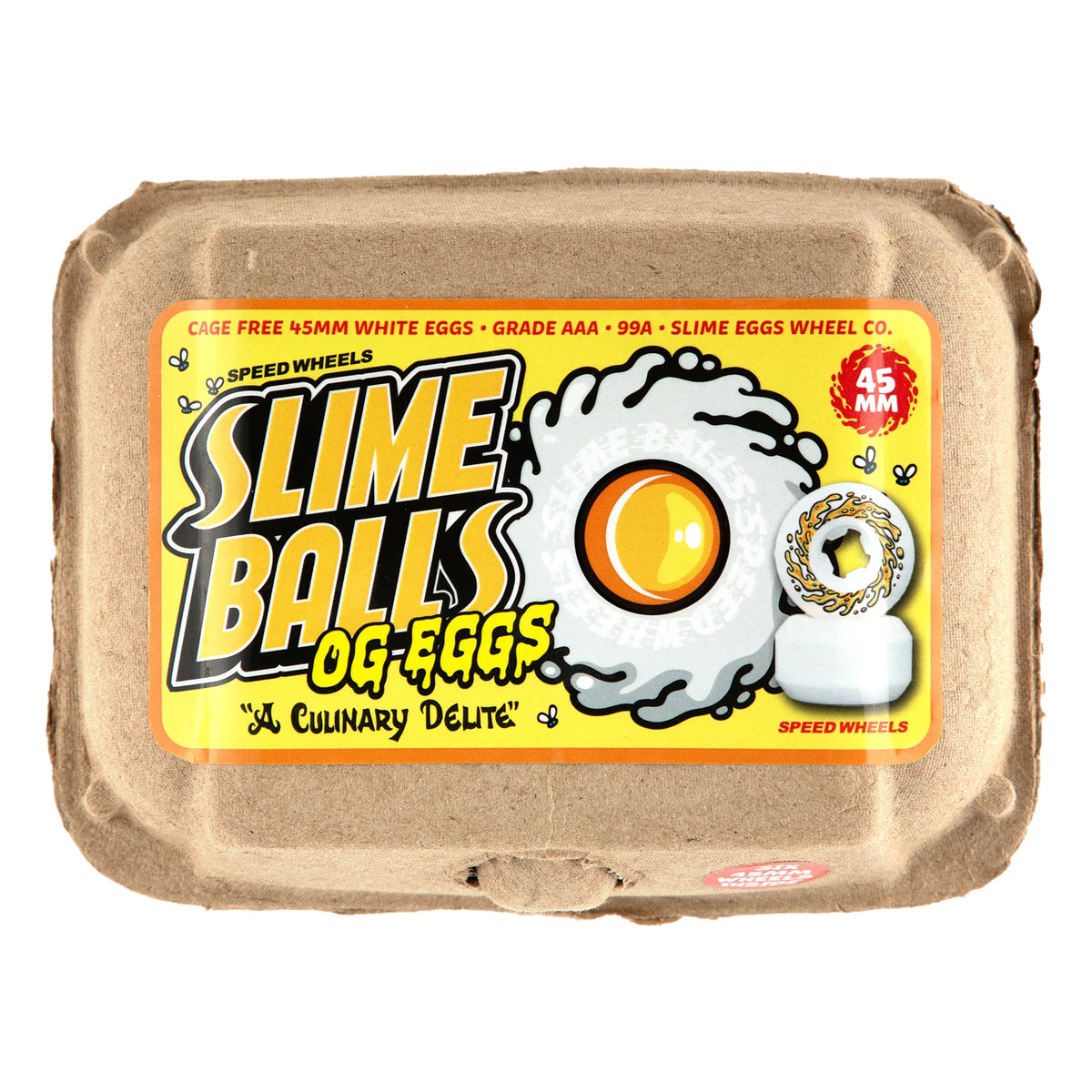 Slime Balls OG Eggs Half Dozen Chubbies Wheels 45mm 99a - White (Set)