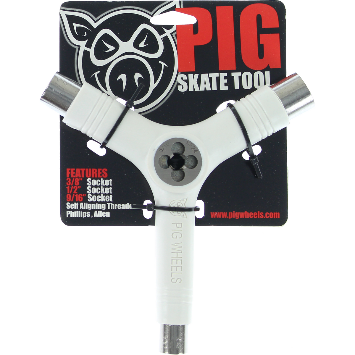 Pig Tri-Socket Skate Tool - White- Skates USA