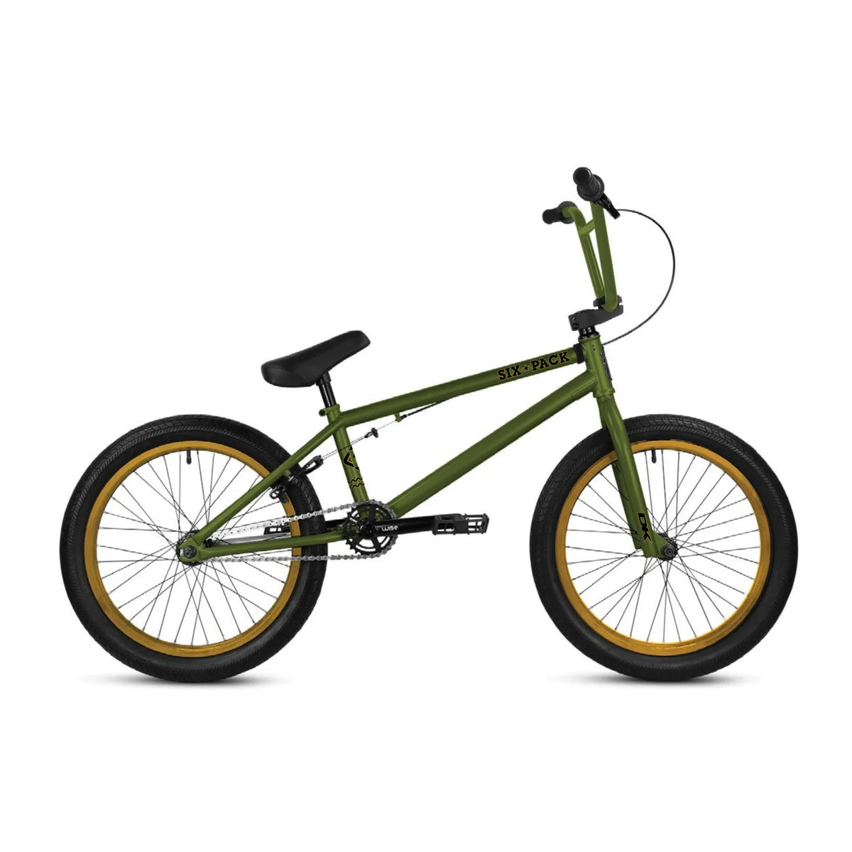 DK Six Pack 20″ Complete BMX Bike - Olive/Gold- Skates USA