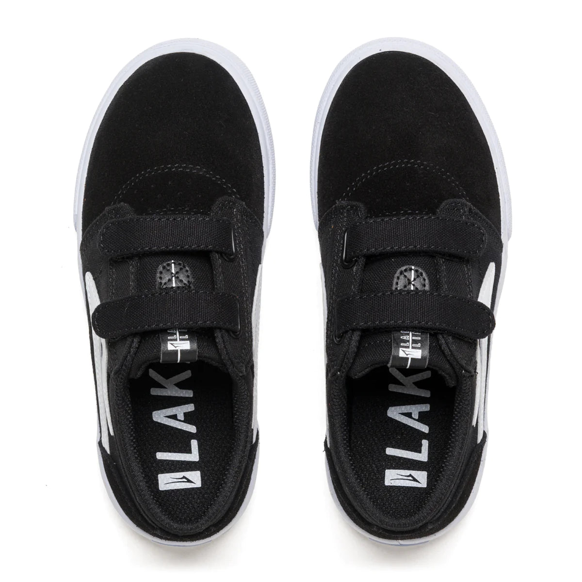 Lakai Shoes Griffin Kids - Black/White Suede- Skates USA