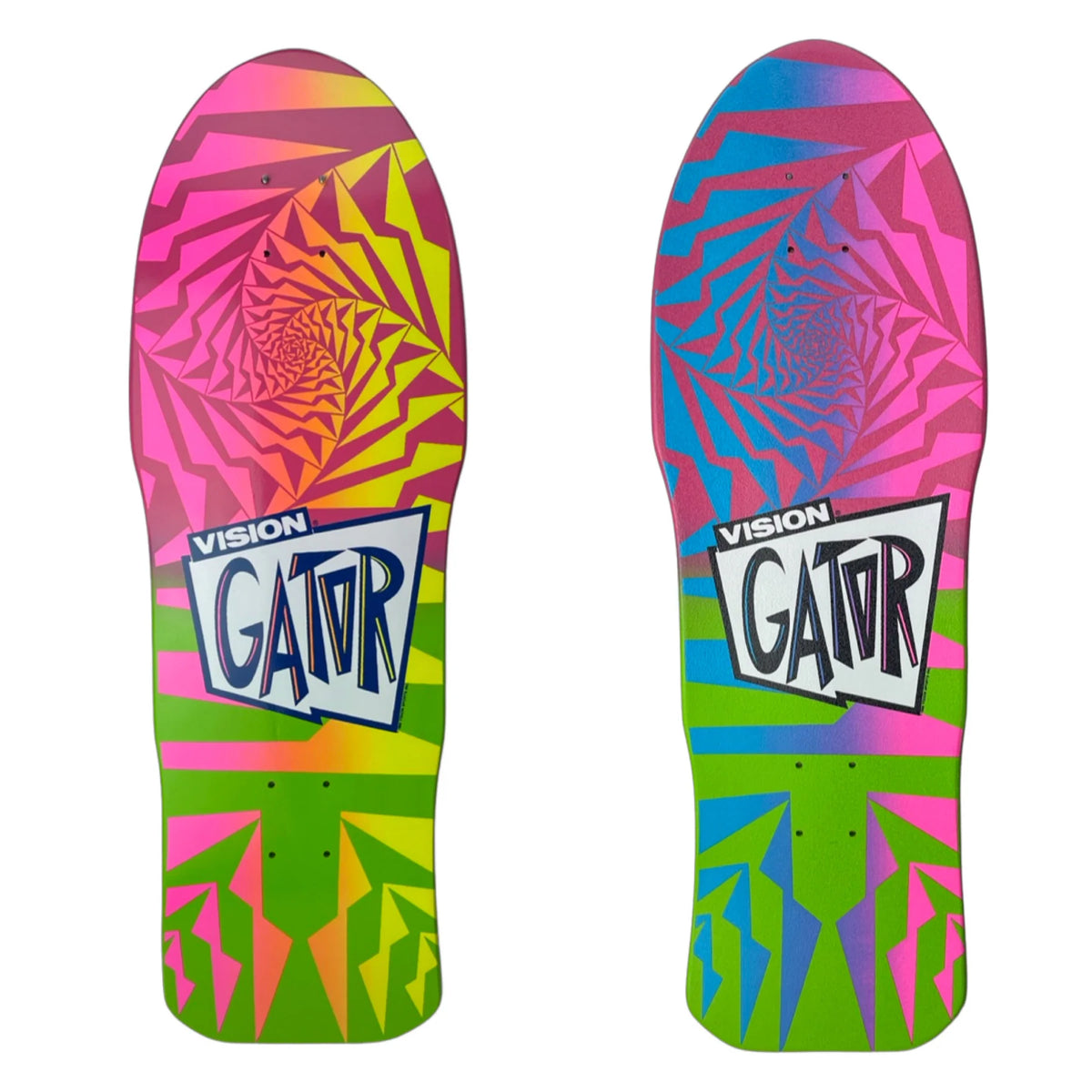 Vision "Double Take" Gator II Deck - 10.25″ Lime/Pink with Krystal Cle