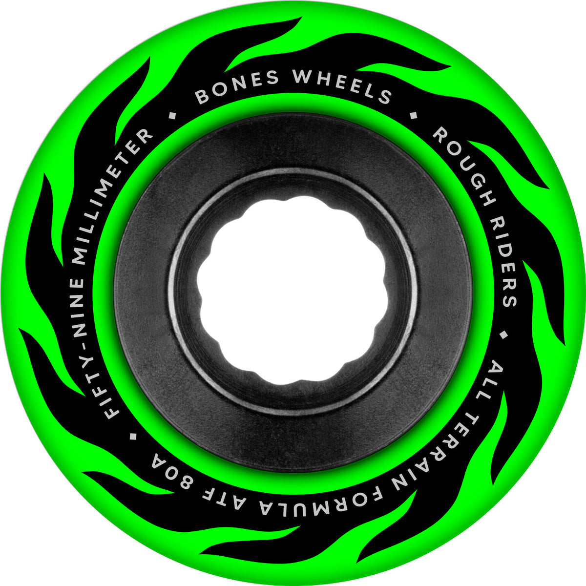 Bones ATF Rough Rider Eternal Flame 59mm 80a Wheels - Green (Set of 4)
