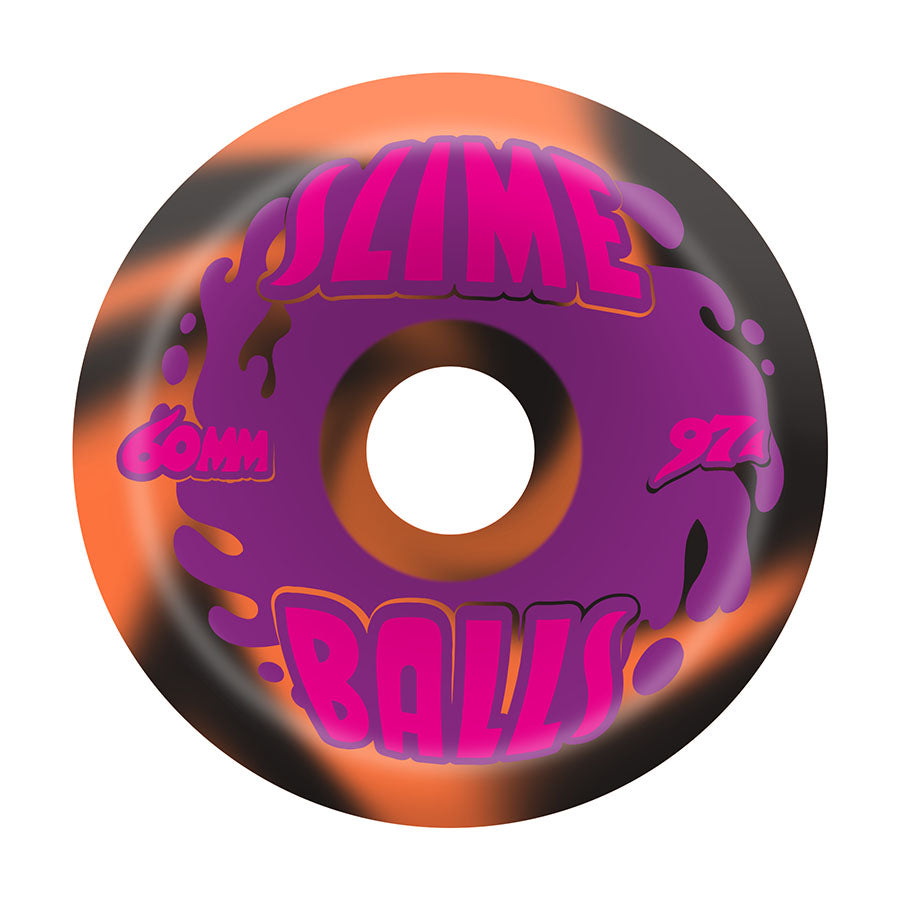 Slime Balls Splat Vomits Wheels 60mm 97a - Black/Orange Swirl