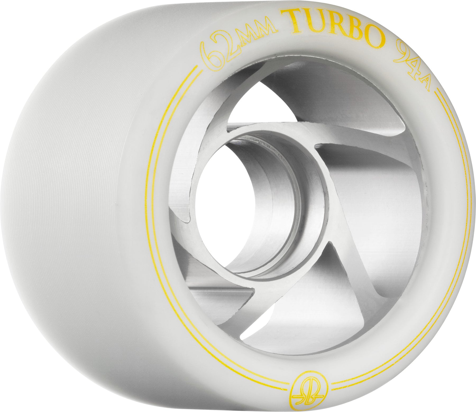 Rollerbones Turbo Wheel Clear Aluminum Hub 62mm 94a - Natural (Set of